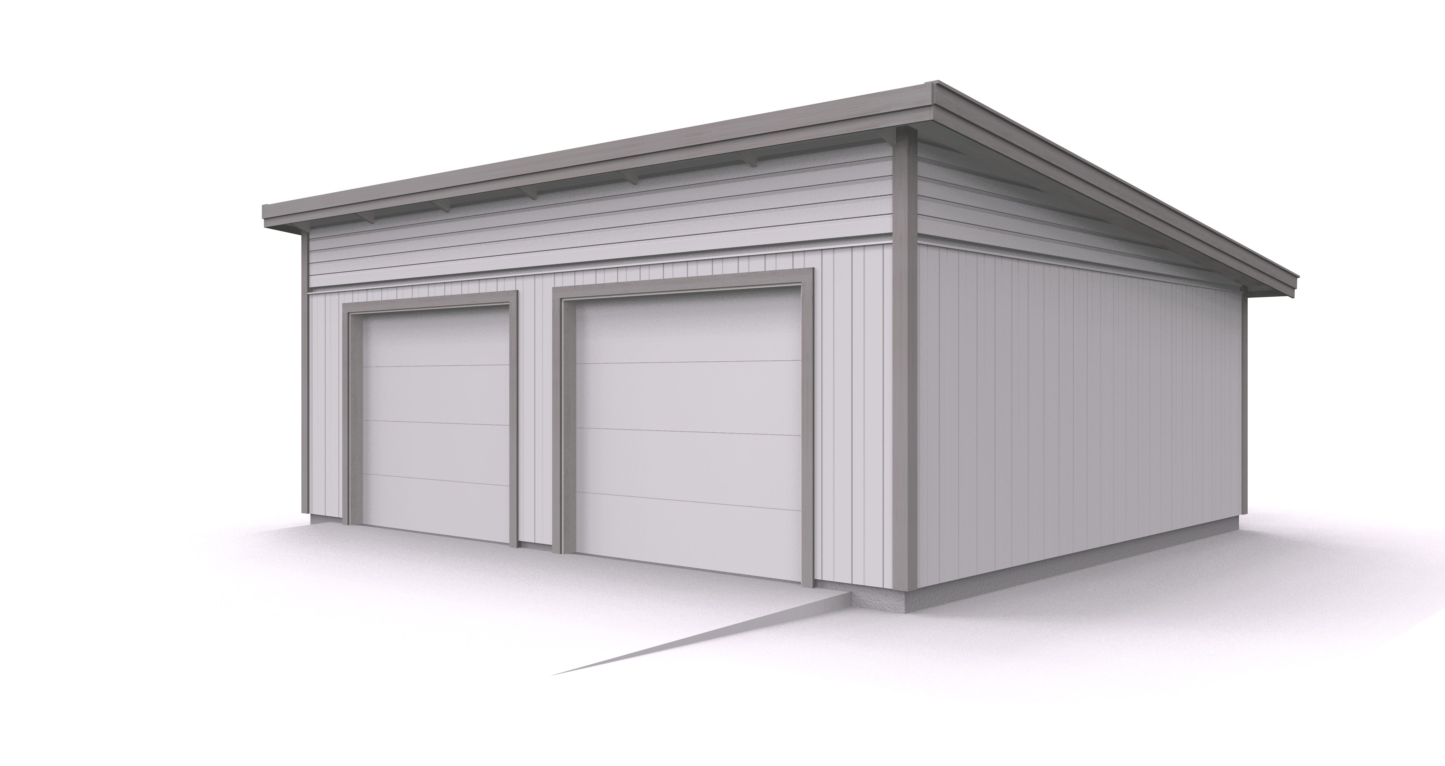 Låglutande pulpettak — Mellby Garage